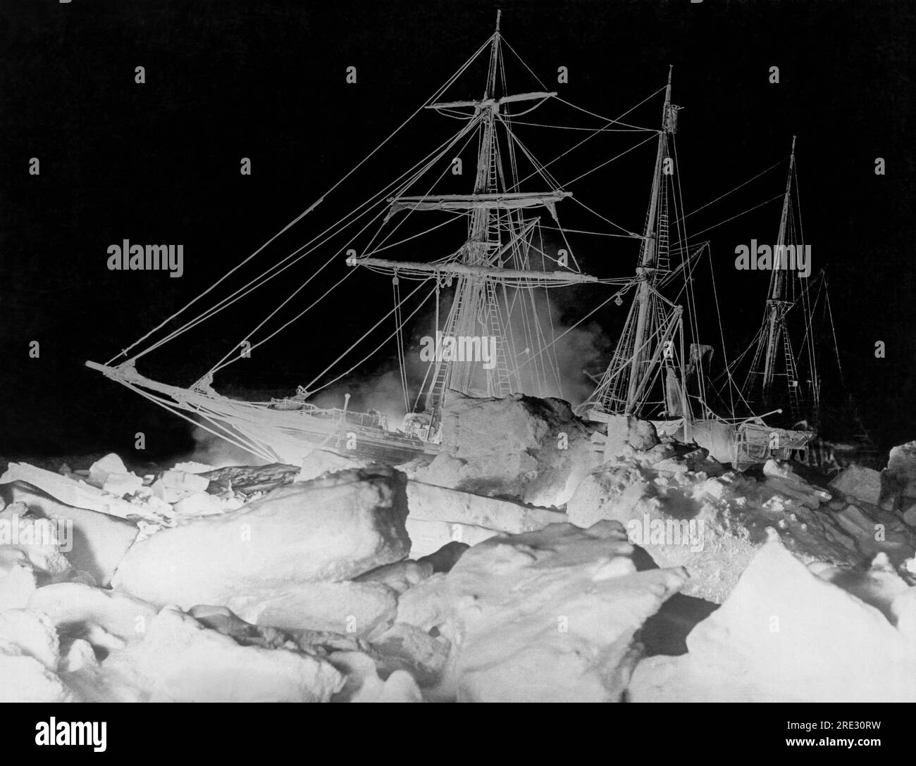 Antarctica: August 27, 1915 Shackleton's ship, the Endurance, as it lay ...