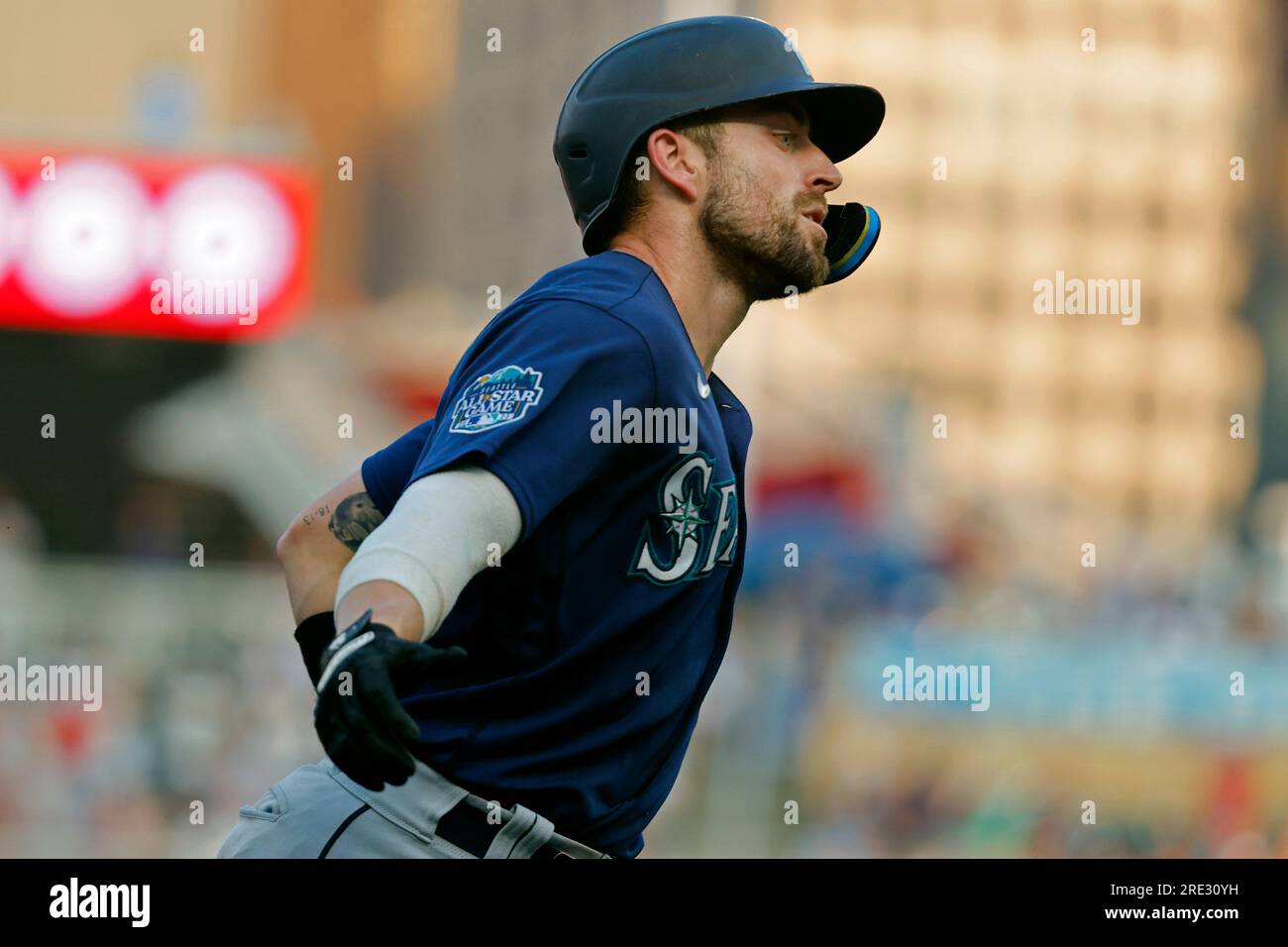 Seattle Mariners' Tom Murphy runs the bases on his solo home run ...