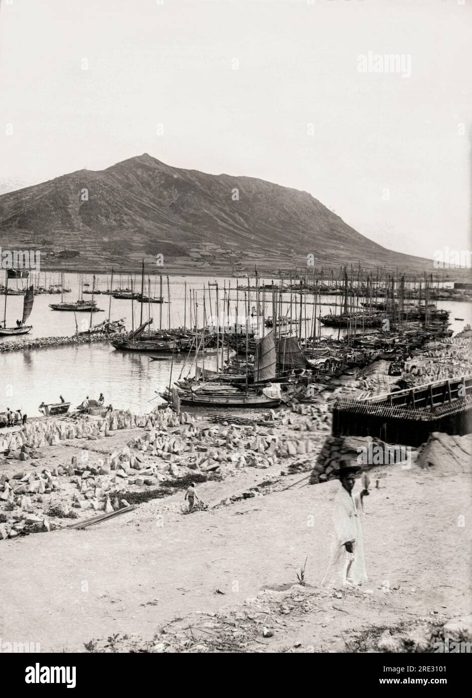 Fusan, Korea: c. 1902 Looking northeast over the Fusan Harbor Stock ...