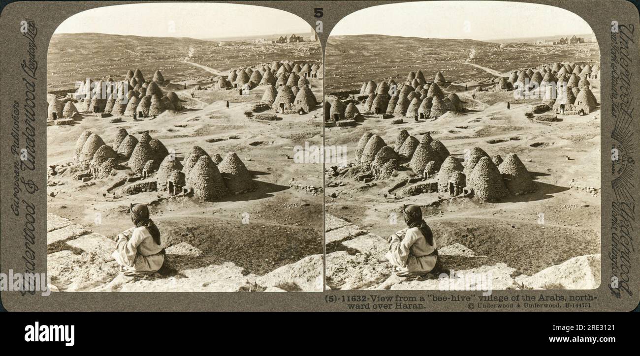 Harran, Turkey: c. 1900 The view looking northward from an Arab "bee ...