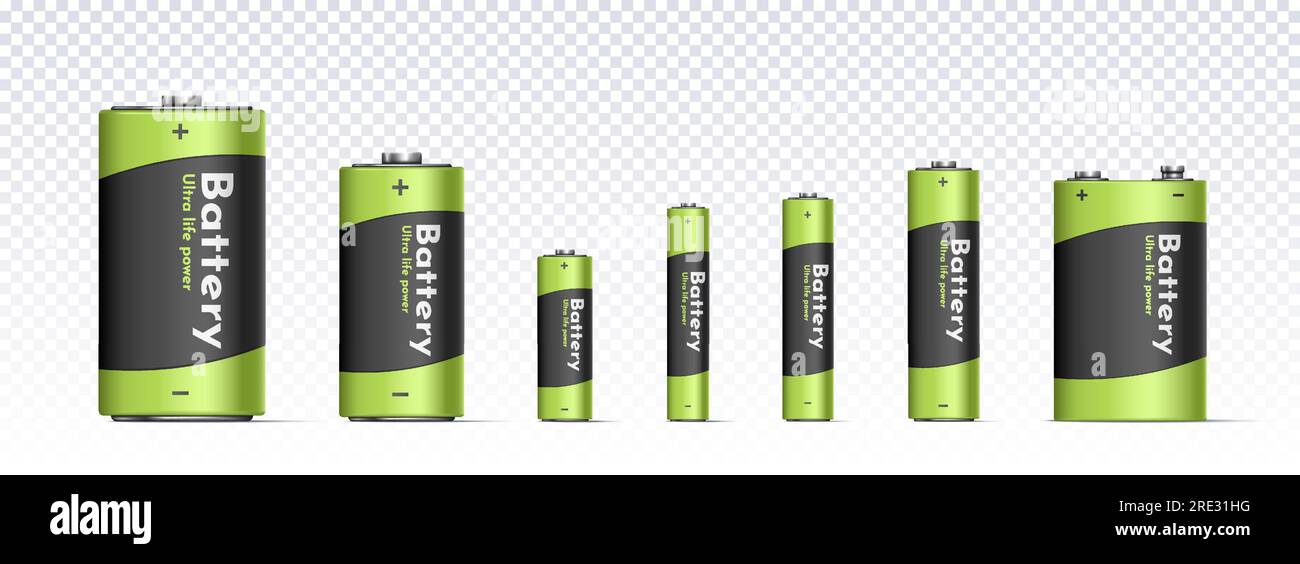 Set of alkaine batteries vector concept Stock Vector Image & Art - Alamy