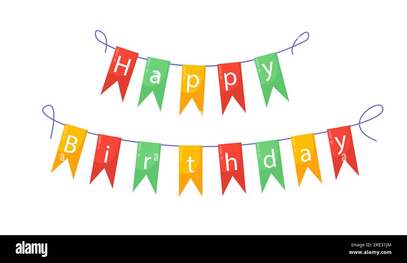 Birthday party colorful flags vector concept Stock Vector Image & Art ...