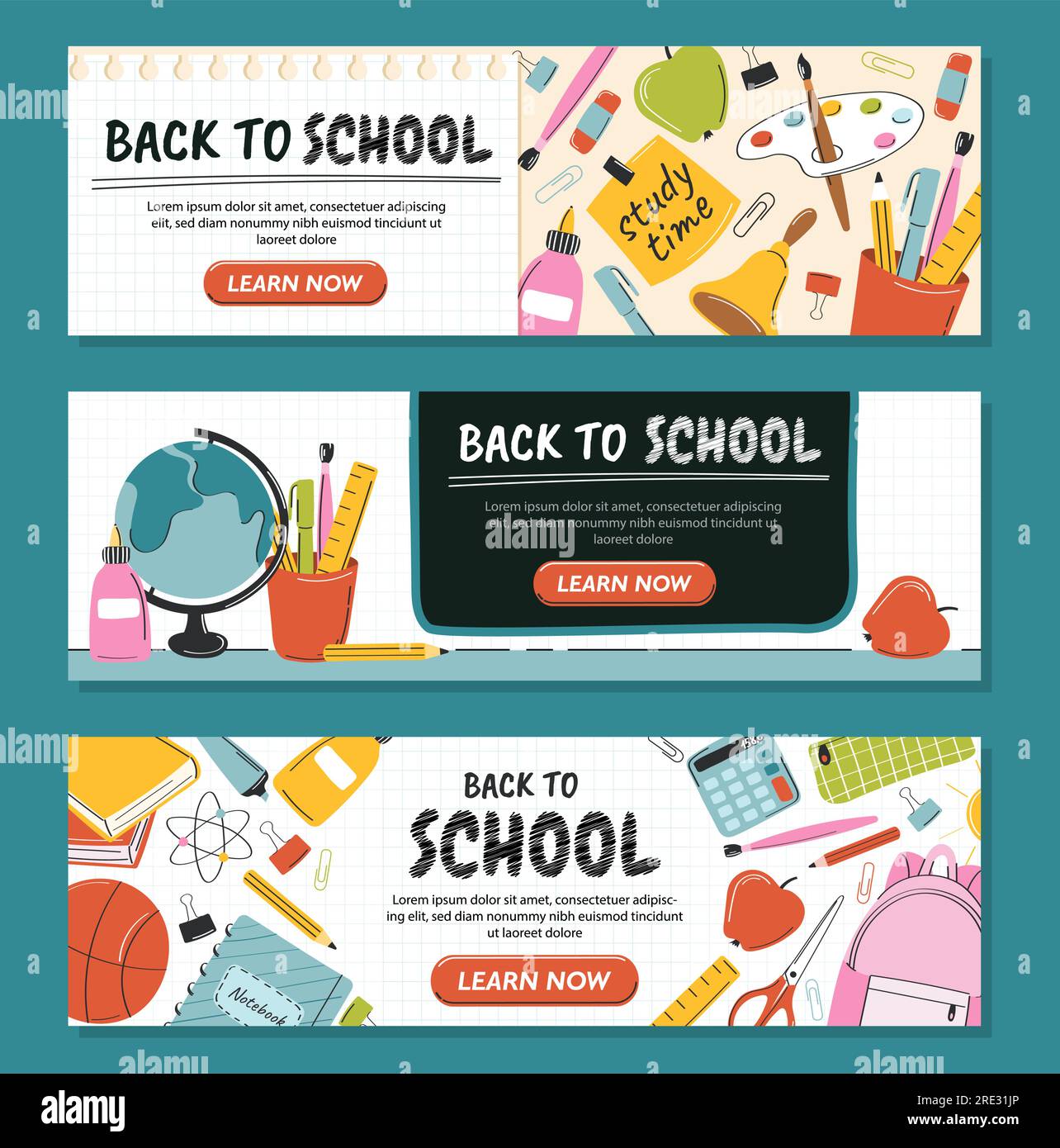 Set education banners paper Stock Vector Images - Alamy