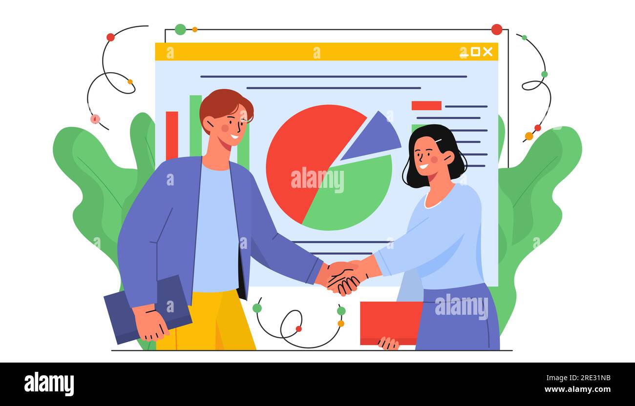 Businesspeople make deal vector concept Stock Vector Image & Art - Alamy