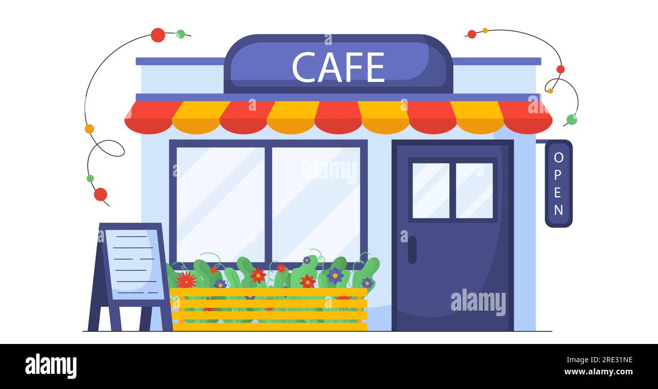 Modern cafe building vector concept Stock Vector Image & Art - Alamy