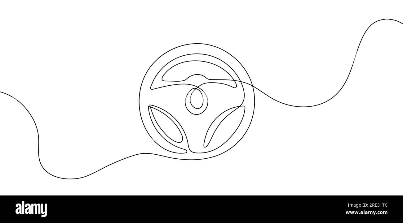 Steering wheel line drawing Black and White Stock Photos & Images - Alamy