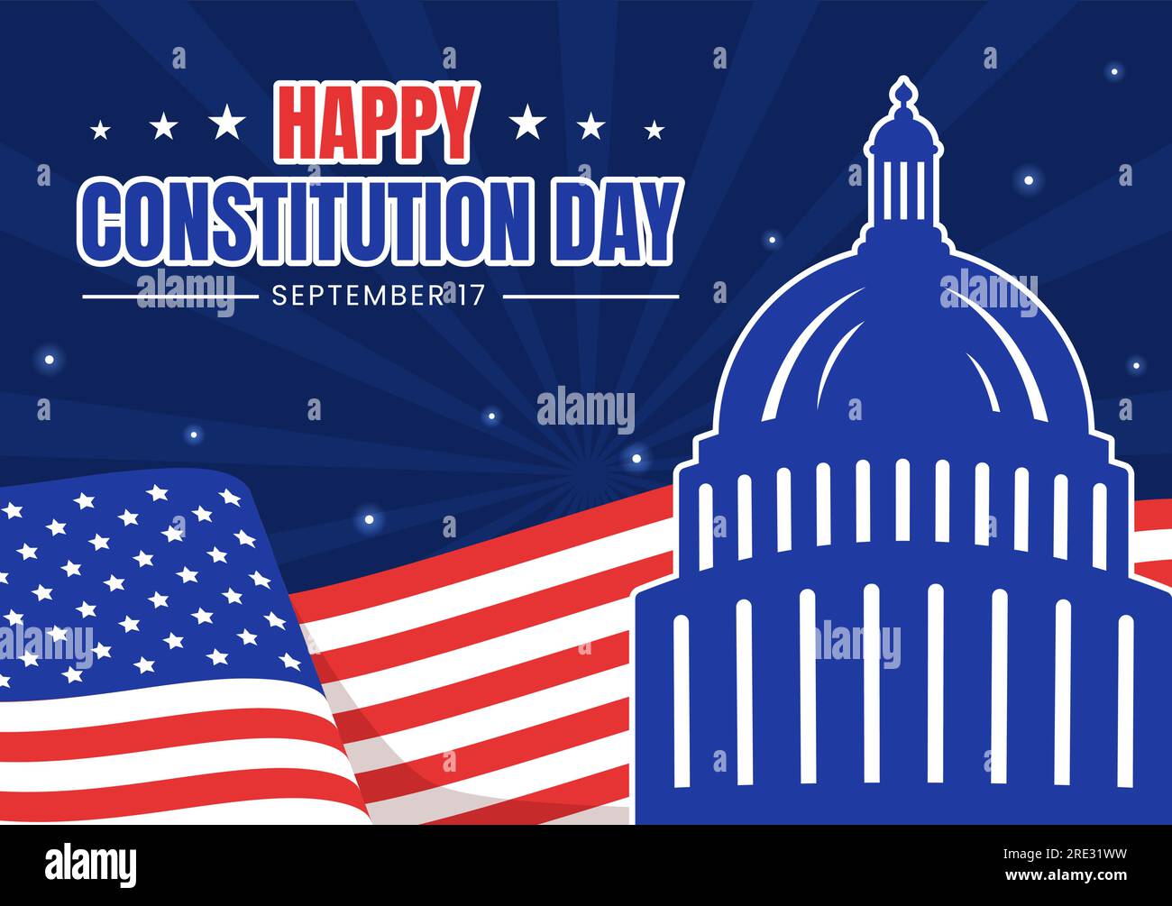 Happy Constitution Day United States Vector Illustration on 17th ...