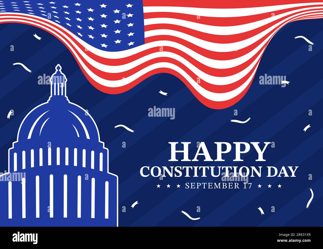Happy Constitution Day United States Vector Illustration on 17th ...