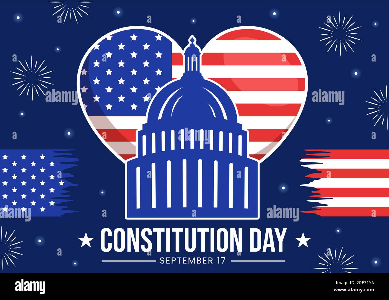 Happy Constitution Day United States Vector Illustration on 17th ...