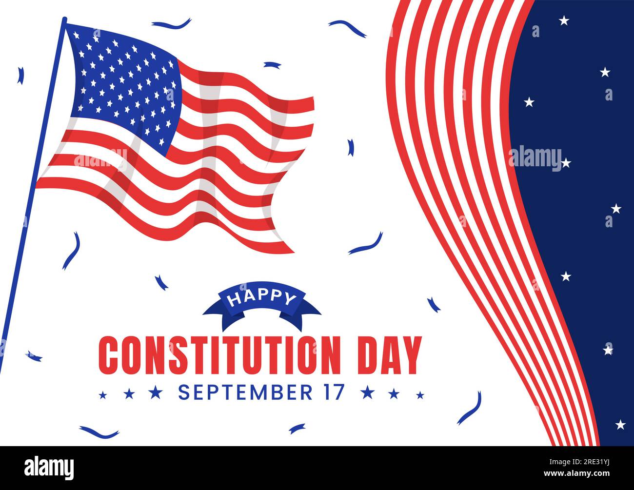 Happy Constitution Day United States Vector Illustration on 17th ...