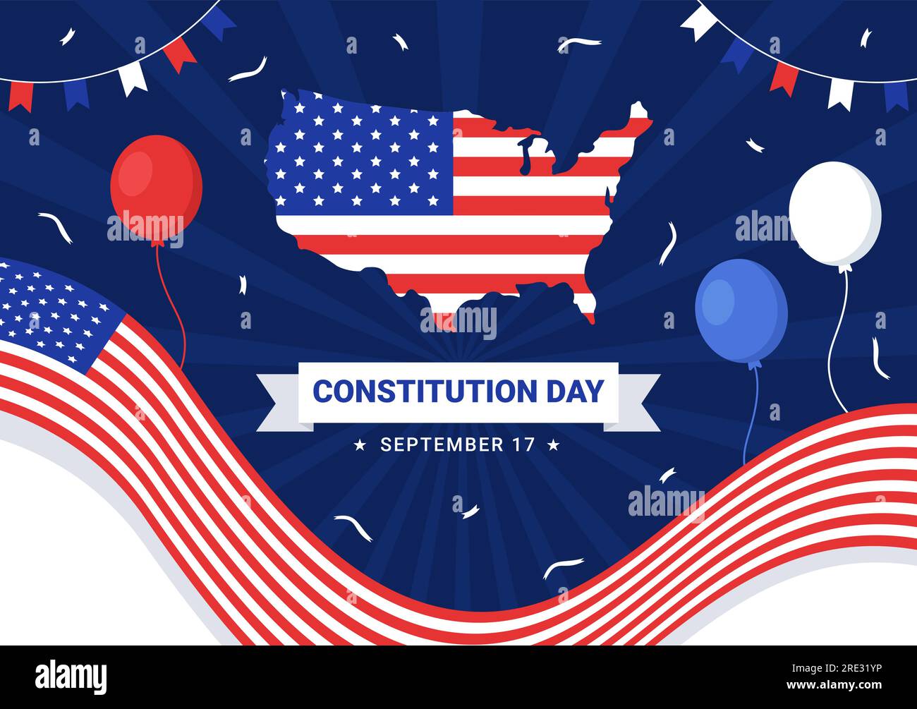 Happy Constitution Day United States Vector Illustration on 17th ...