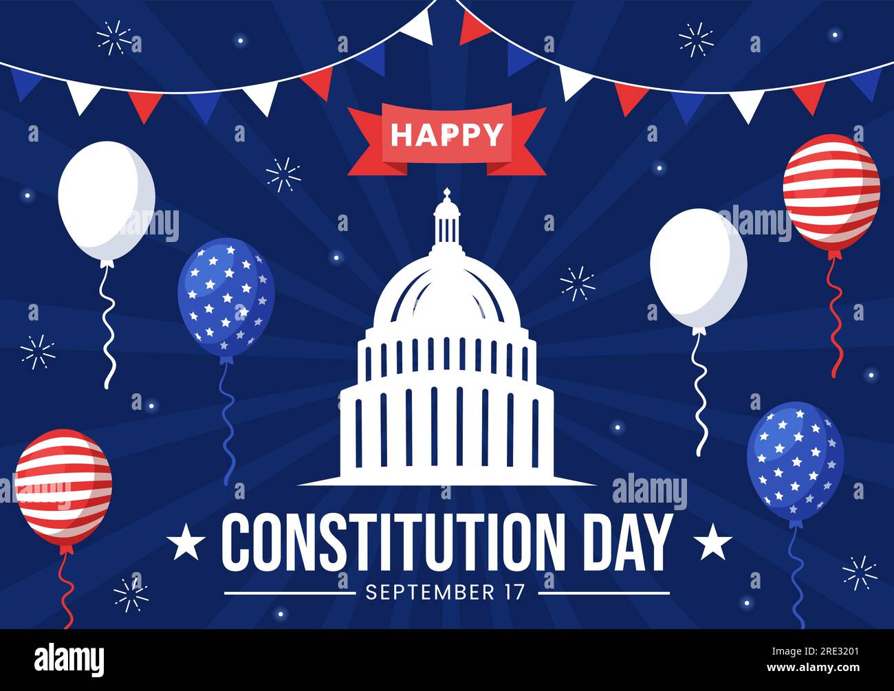 Happy Constitution Day United States Vector Illustration on 17th ...