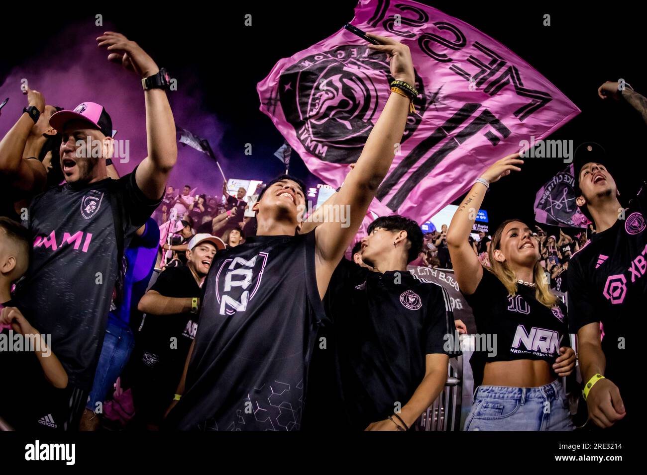 FORT LAUDERDALE, FL - JULY 21: Inter Miami supporters celebrate the ...