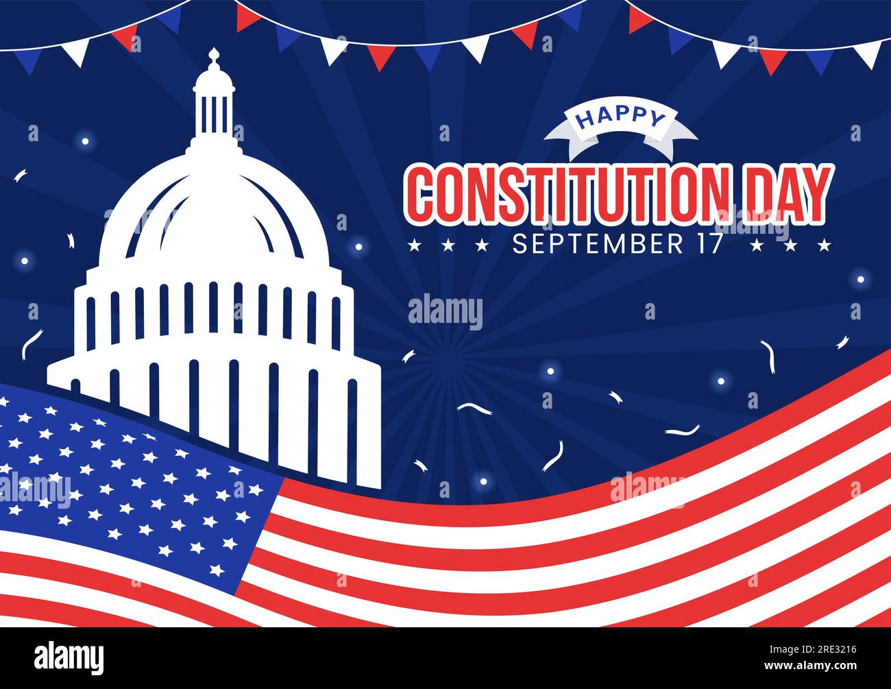Happy Constitution Day United States Vector Illustration on 17th ...