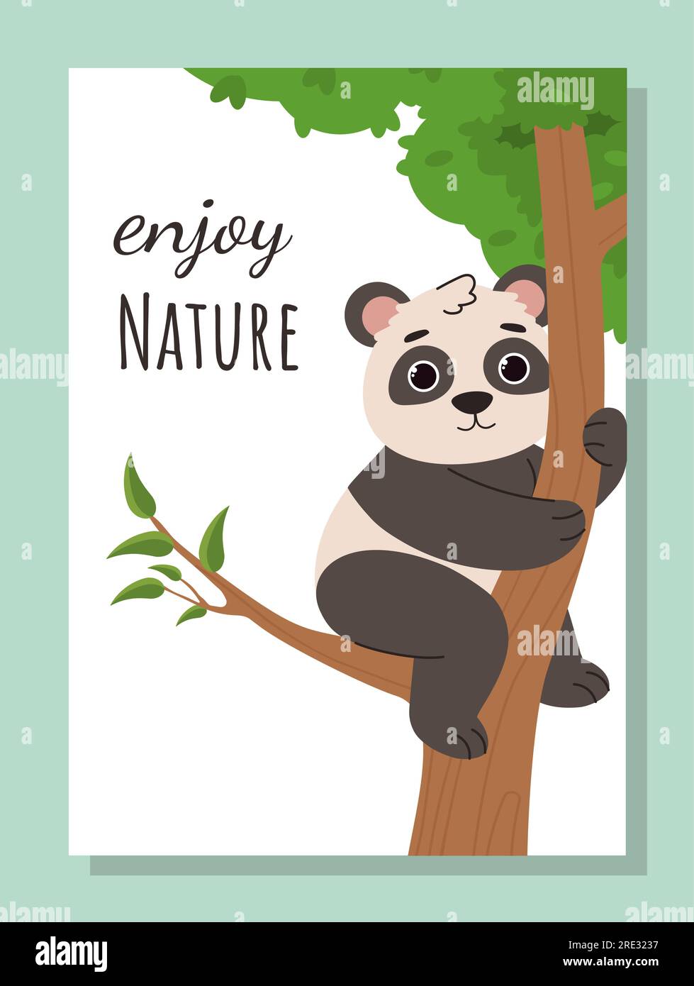 Poster with cute panda vector concept Stock Vector Image & Art - Alamy