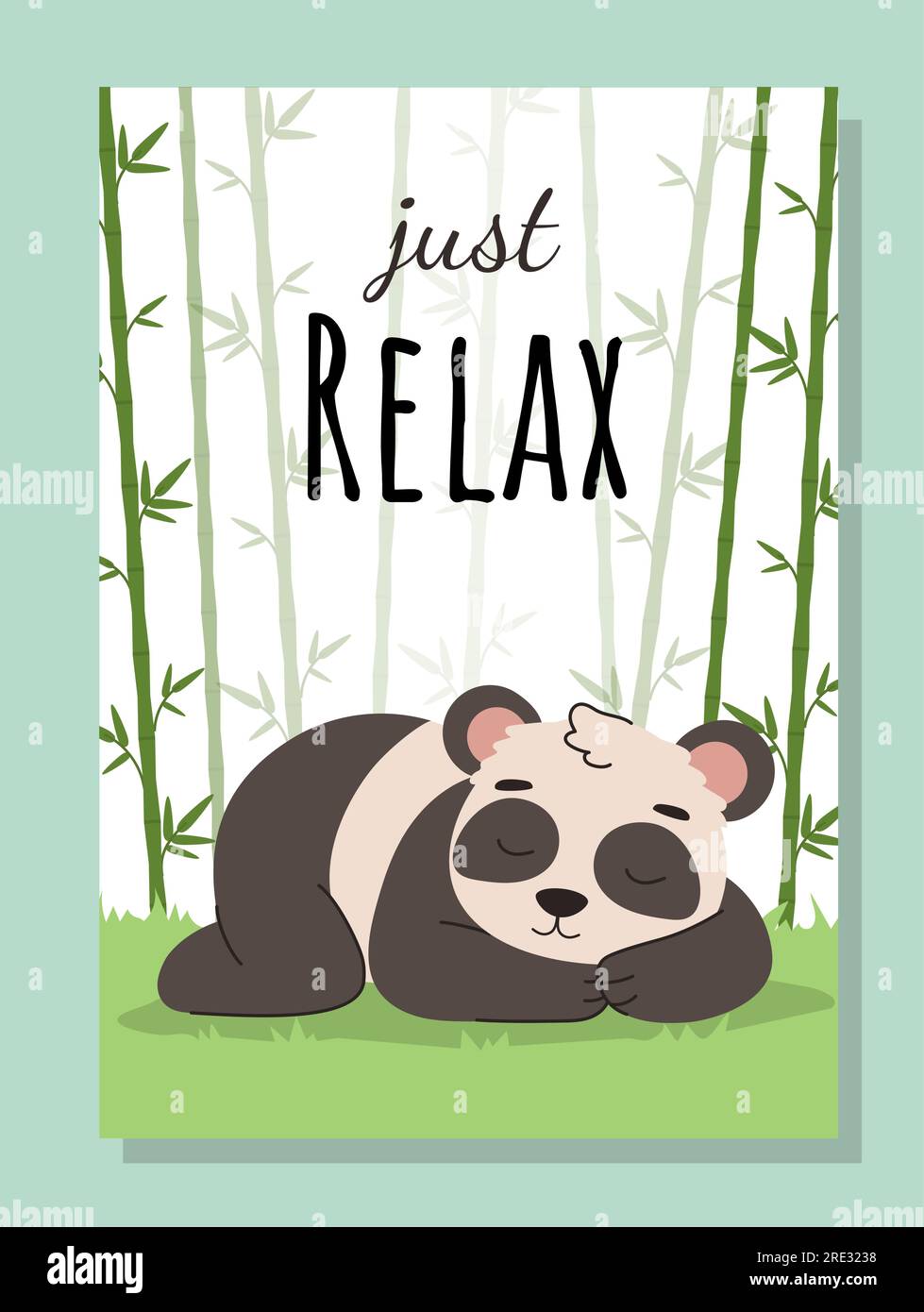 Poster with cute panda vector concept Stock Vector Image & Art - Alamy