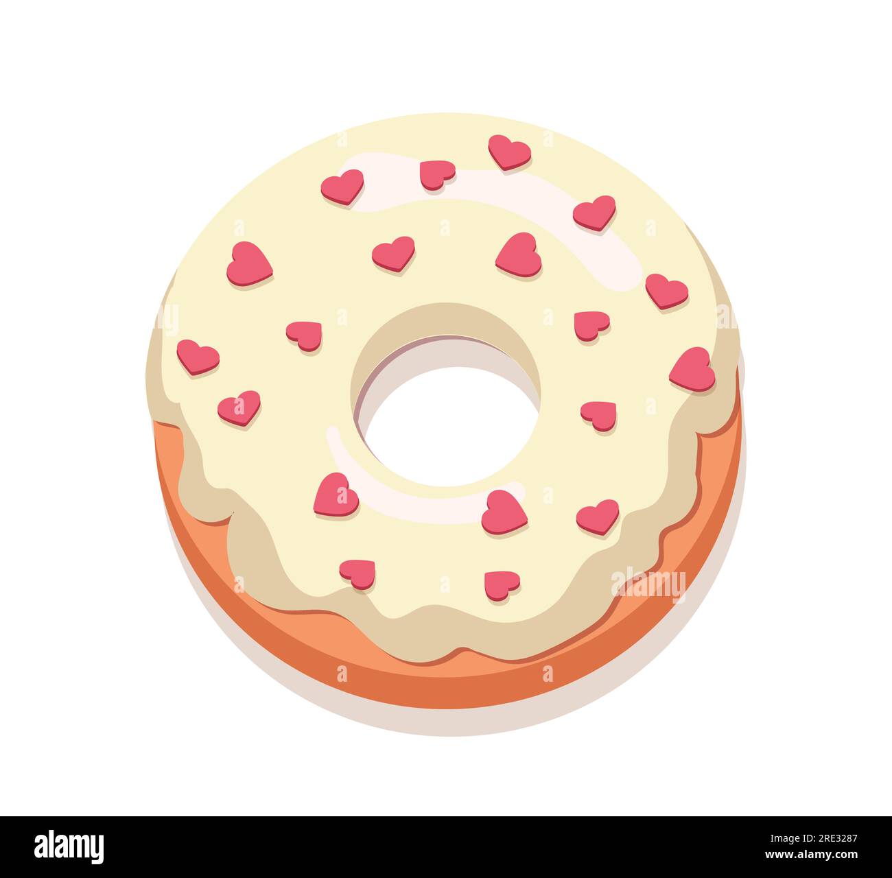 Donut in white frosting Stock Vector Images - Alamy
