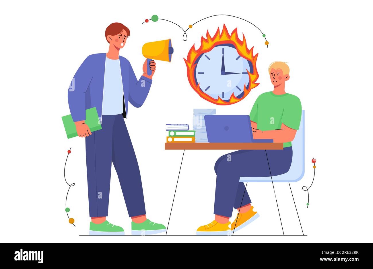 Burnout office worker exhausted Stock Vector Images - Alamy