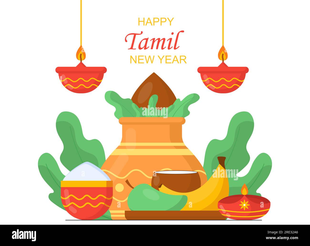 Happy Tamil New Year vector concept Stock Vector Image & Art - Alamy