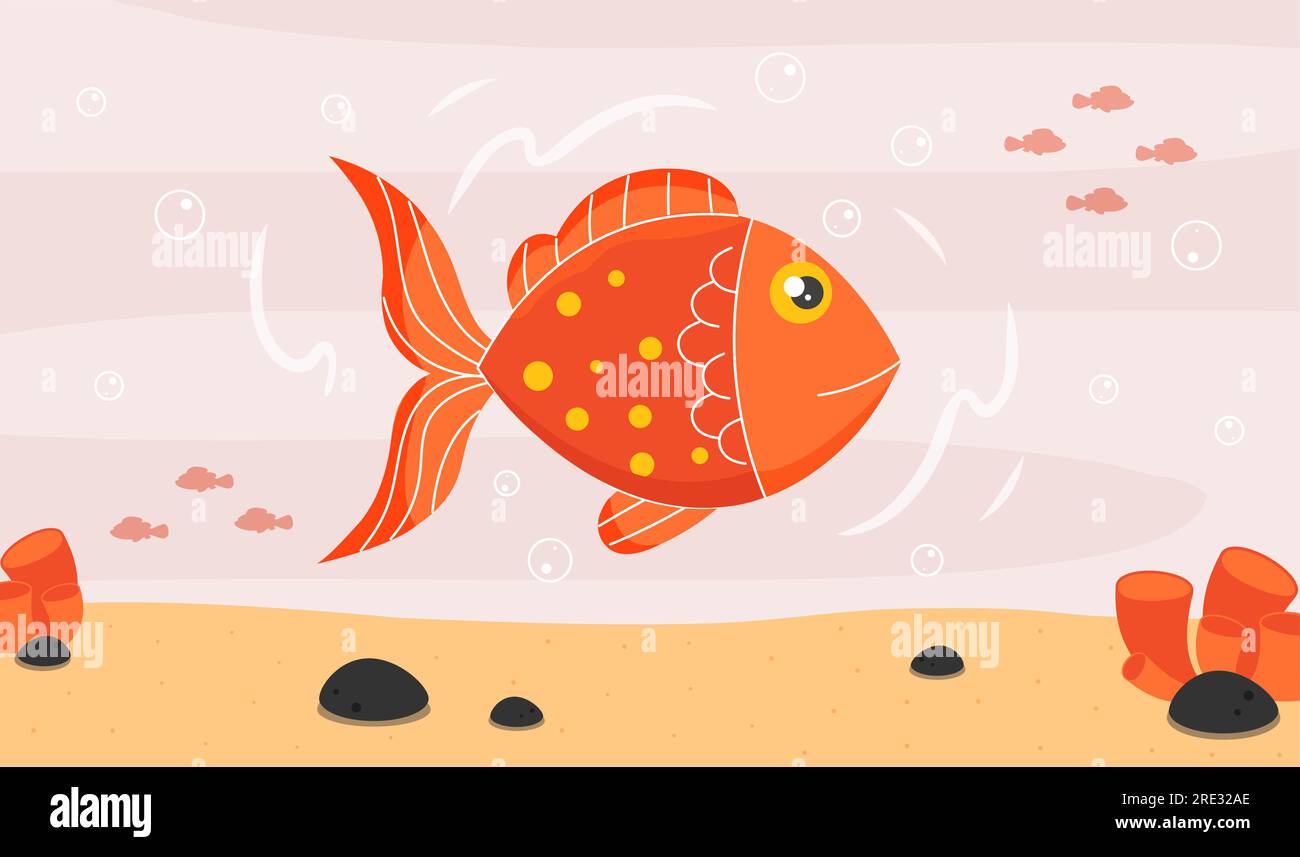 Gold fish under water Stock Vector Images - Alamy