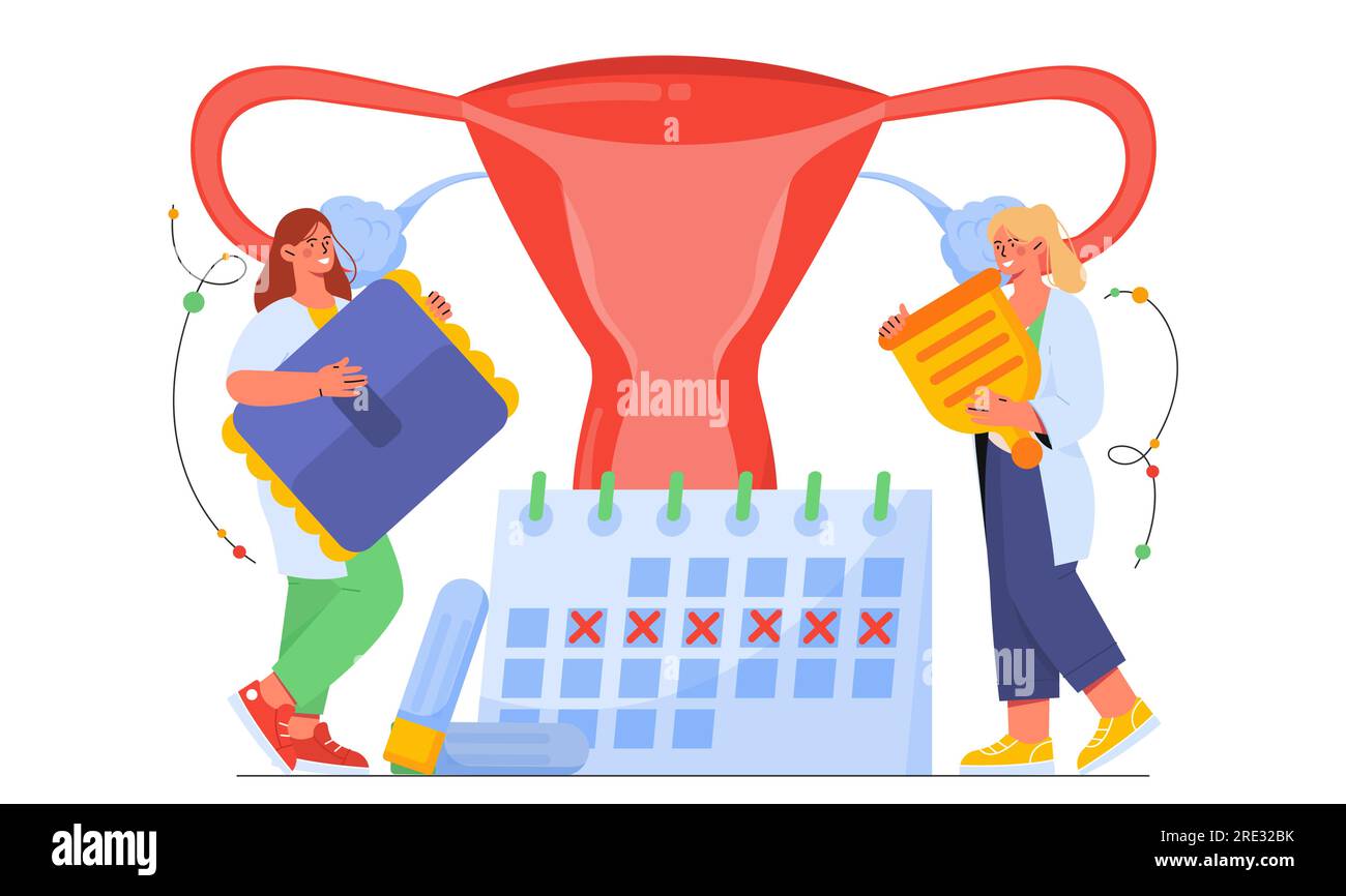 Women with menstrual processes vector concept Stock Vector Image & Art ...