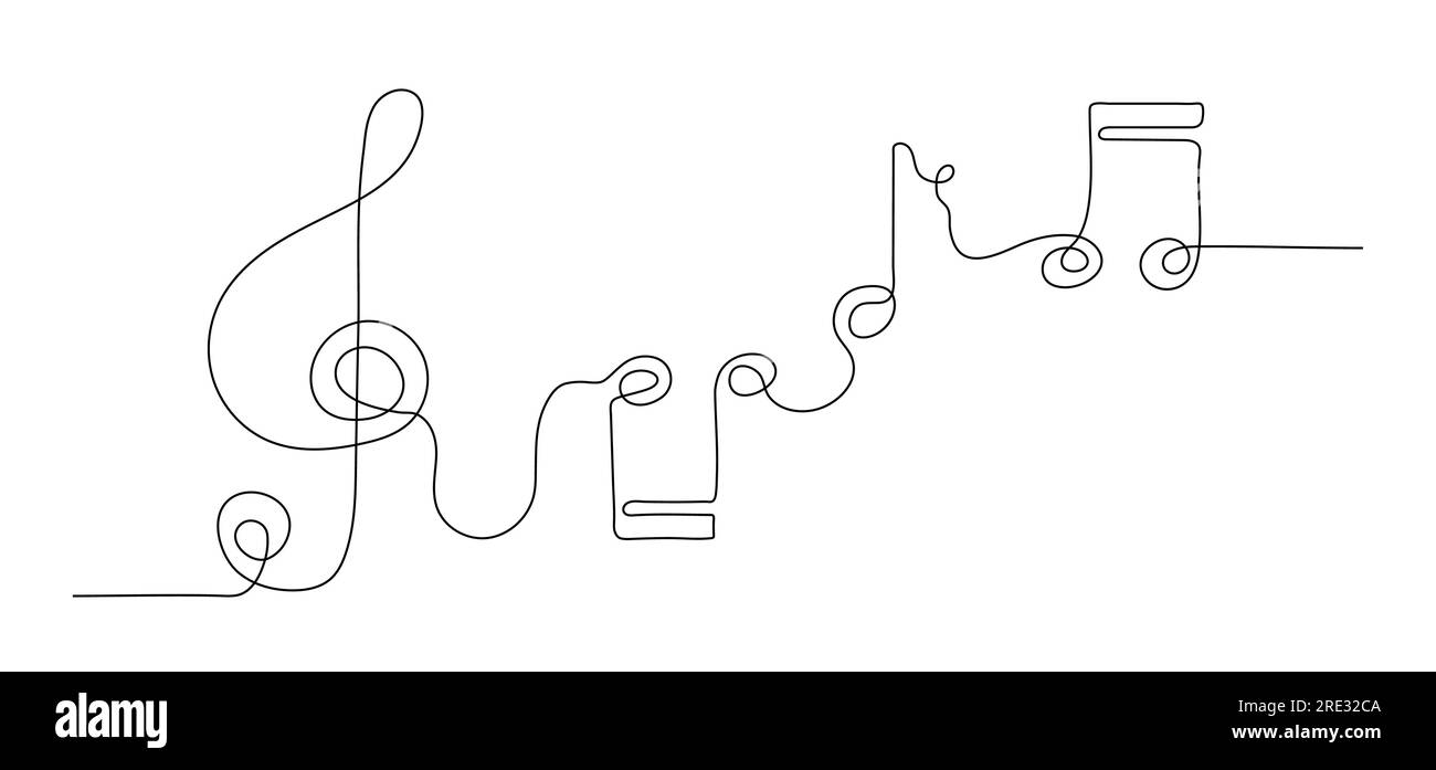 Continuous line musical notes vector concept Stock Vector Image & Art ...