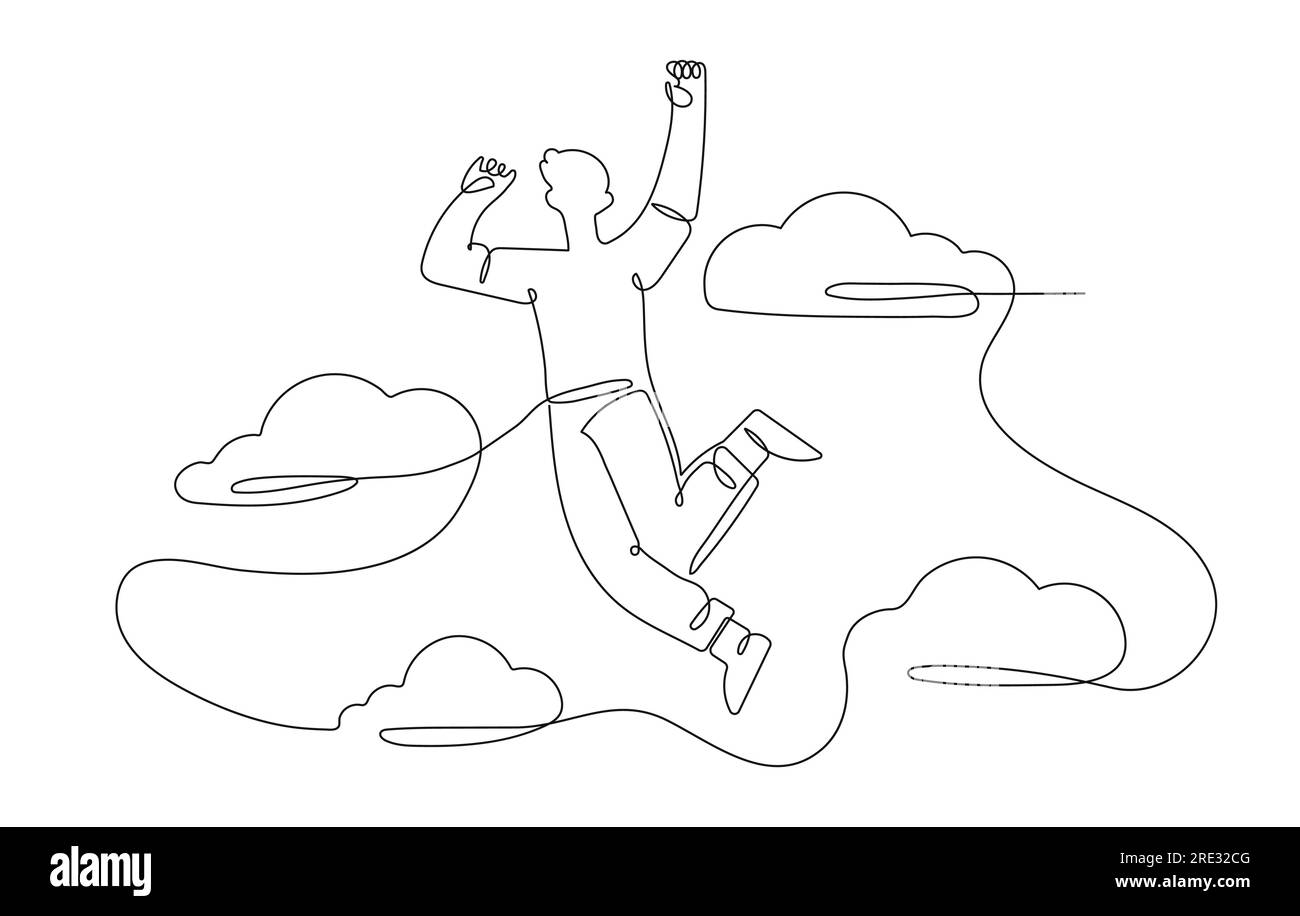 Happy person line vector concept Stock Vector Image & Art - Alamy