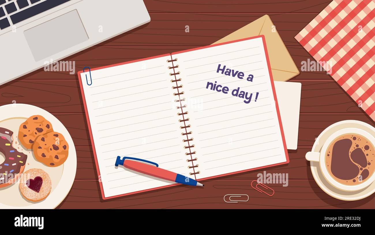 Blank notepad on desktop Stock Vector Images - Alamy