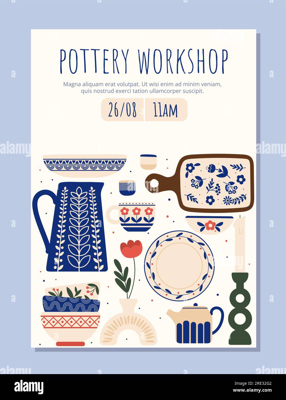 Pottery workshop flyer vector concept Stock Vector Image & Art - Alamy