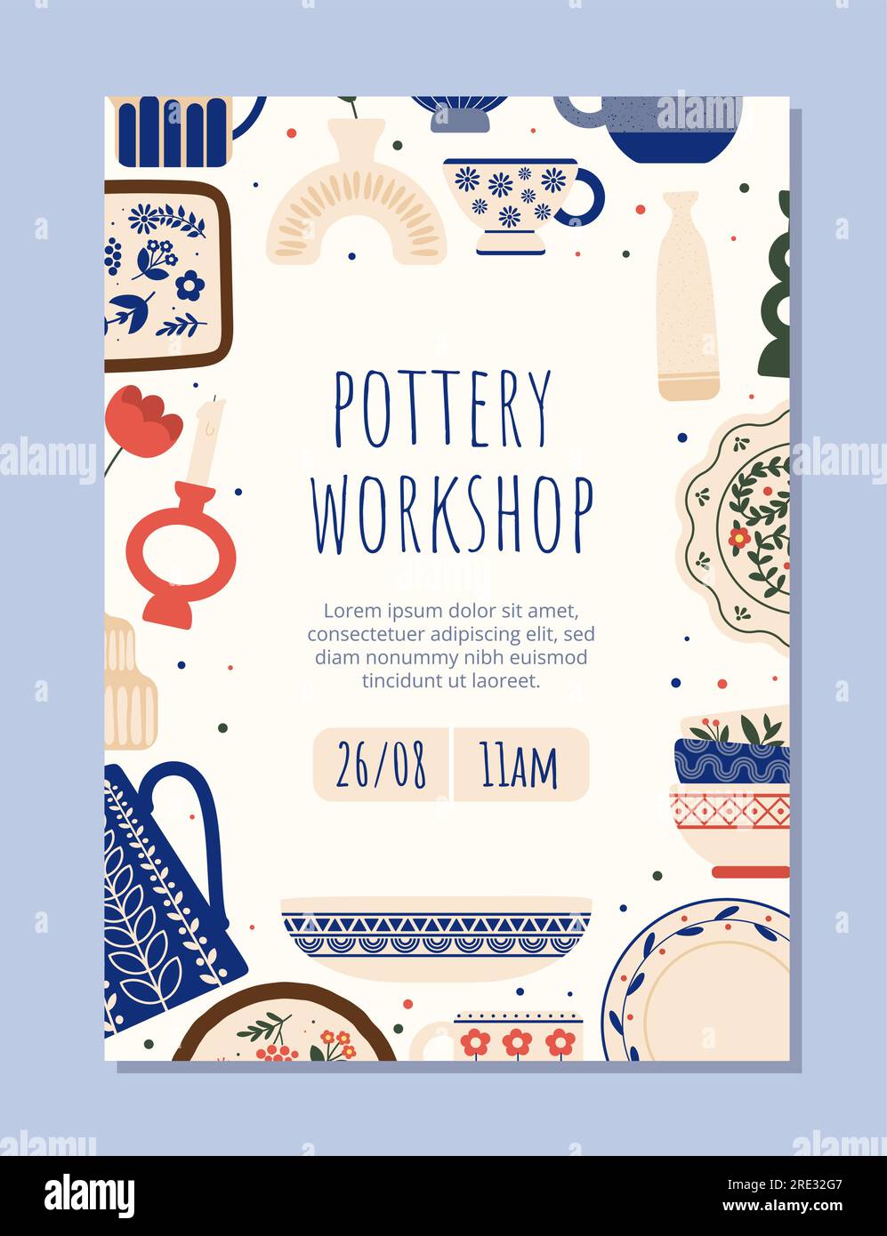 Pottery workshop flyer vector concept Stock Vector Image & Art - Alamy