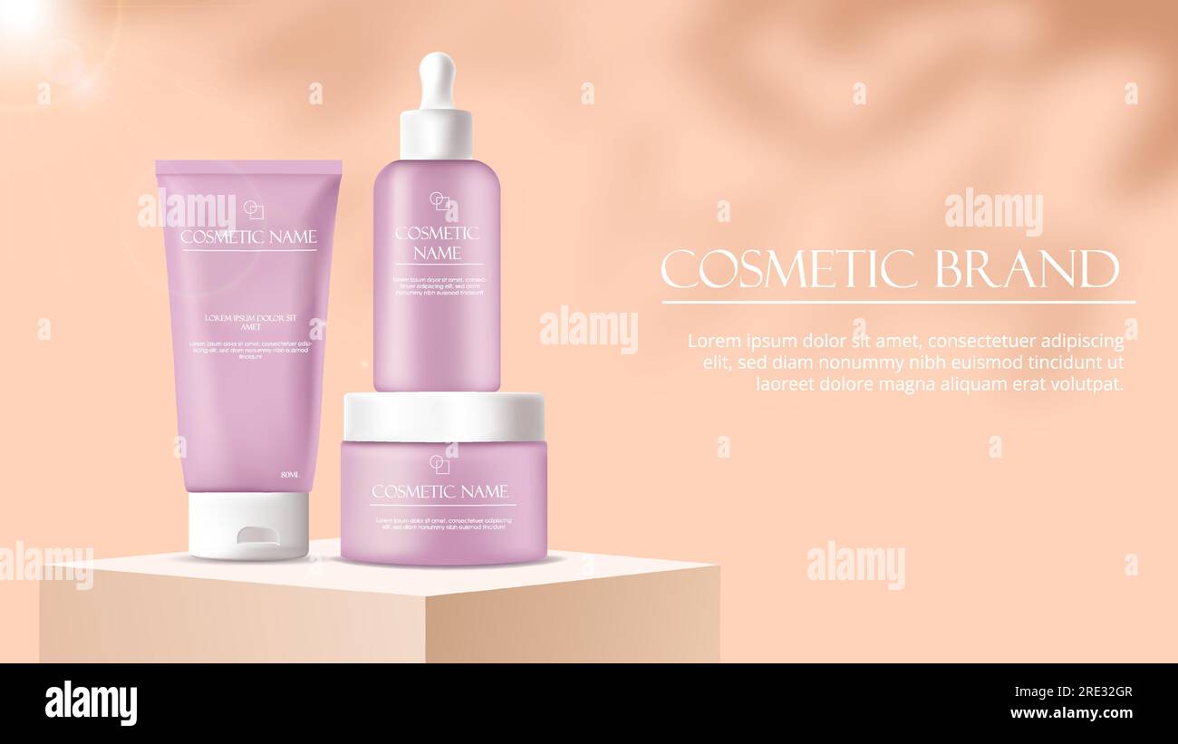 Realistic cosmetic advertising banner vector Stock Vector Image & Art ...