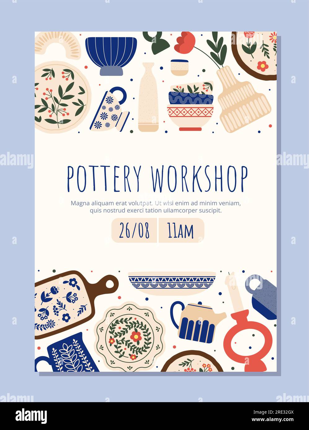 Pottery workshop flyer vector concept Stock Vector Image & Art - Alamy