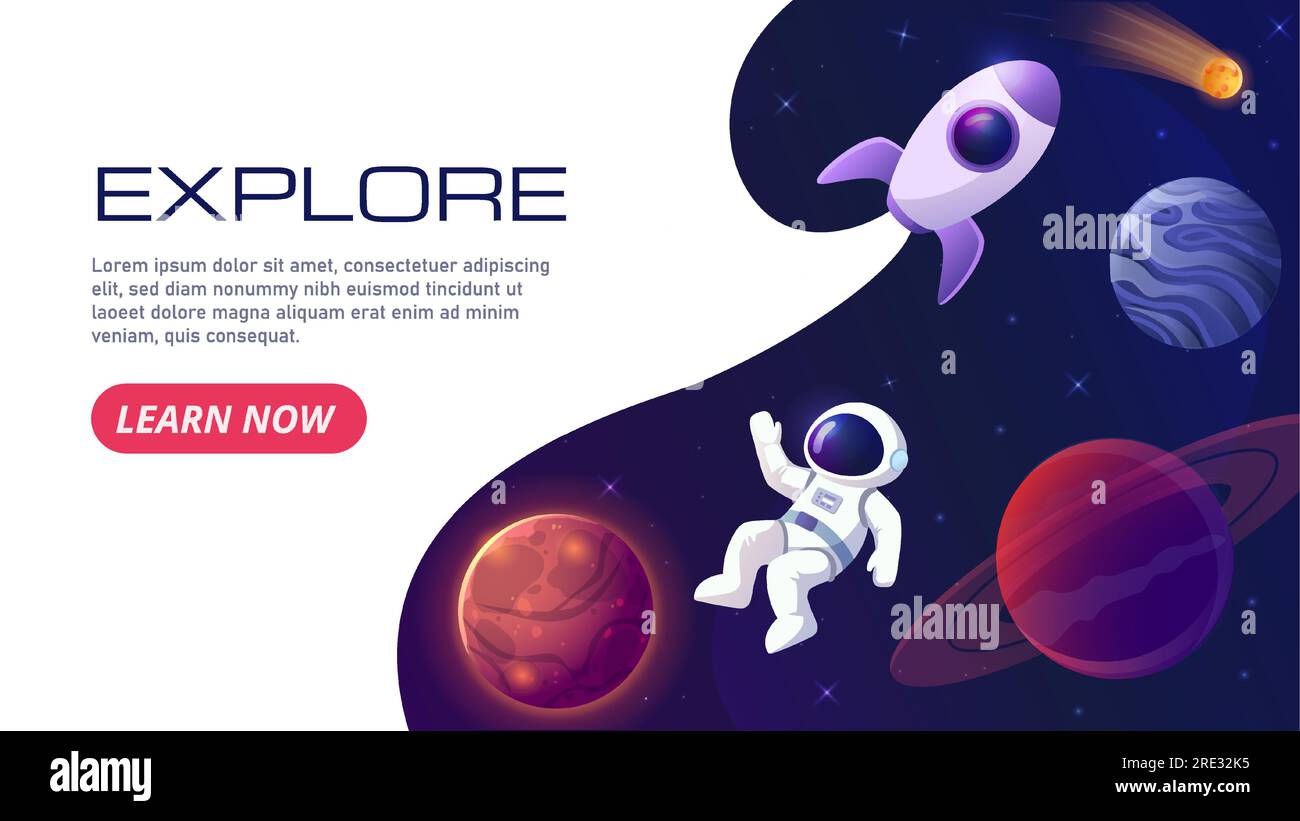 Explore space banner vector concept Stock Vector Image & Art - Alamy