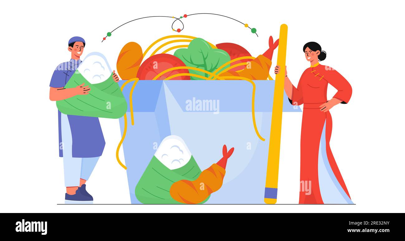 Plate vietnamese noodle soup Stock Vector Images - Alamy