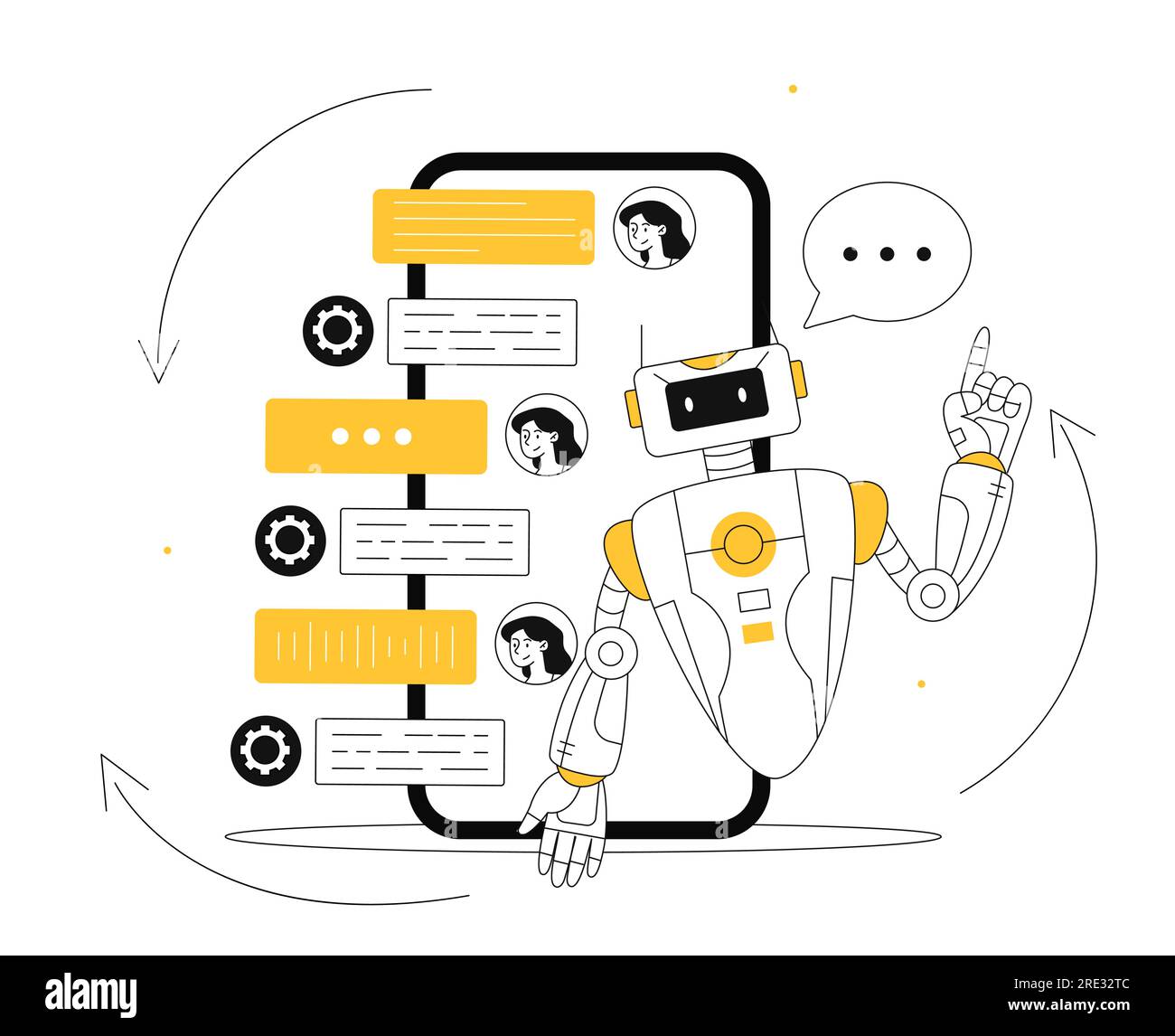 Character chat bot line Cut Out Stock Images & Pictures - Alamy