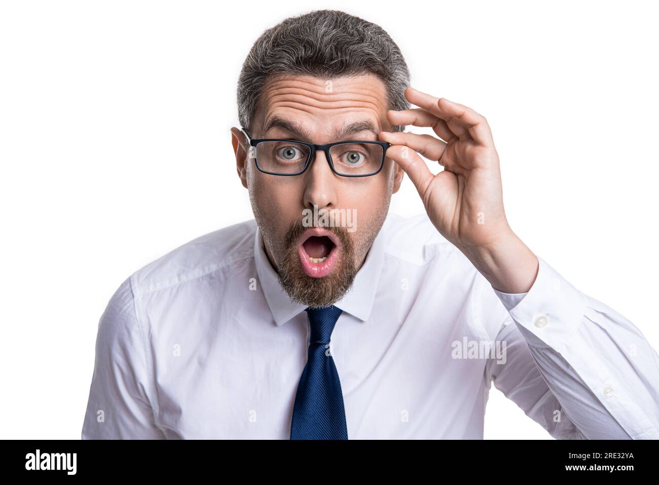 surprised man isolated on white. surprised man at studio. surprised man ...