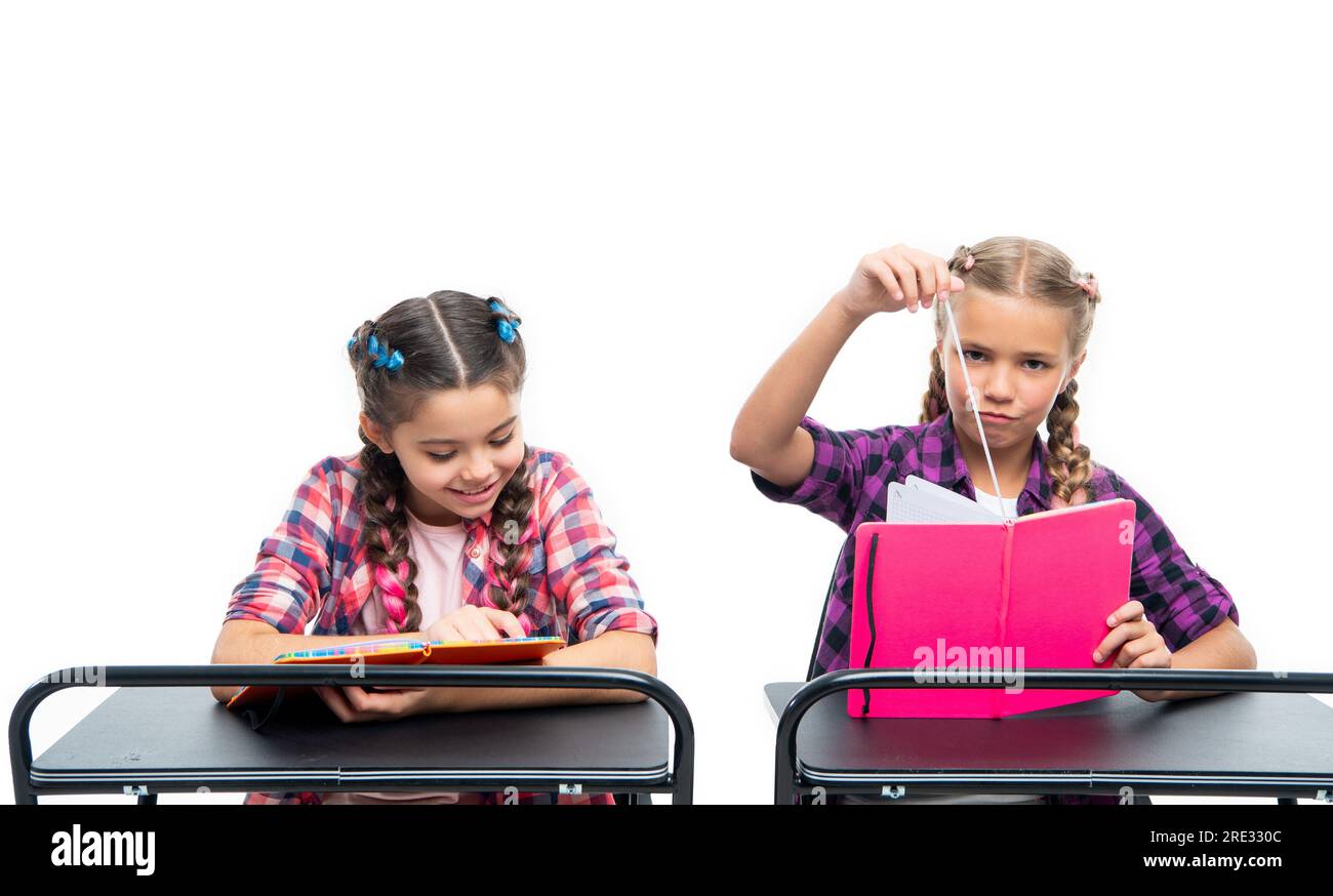 back to school. school children study with book. School children study ...