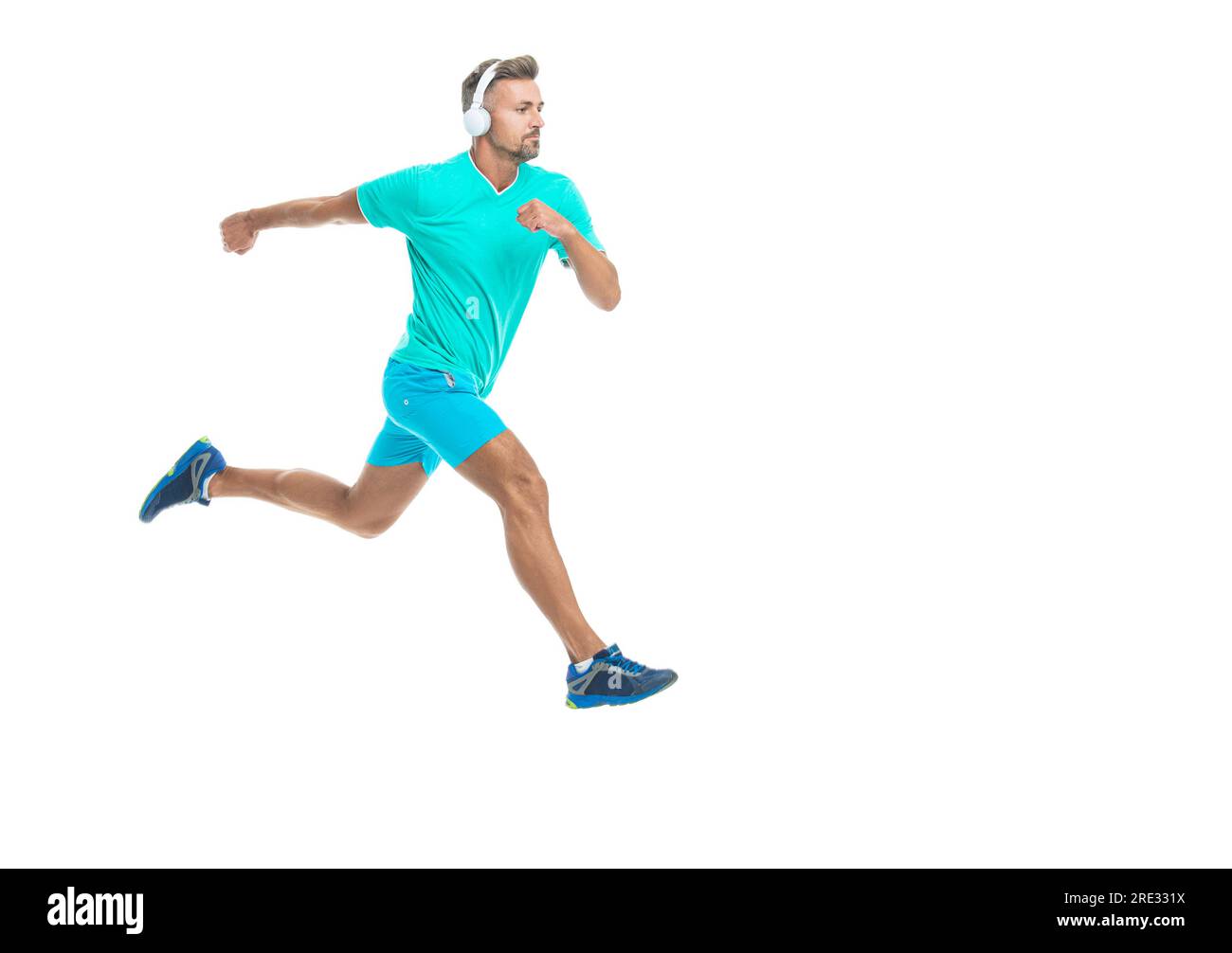 The sportsman running at full speed towards the finish line, banner ...