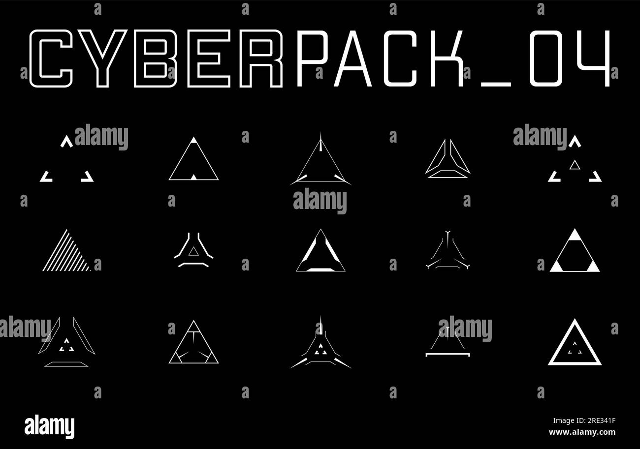 Set of cyberpunk style triangle aims Stock Vector Image & Art - Alamy