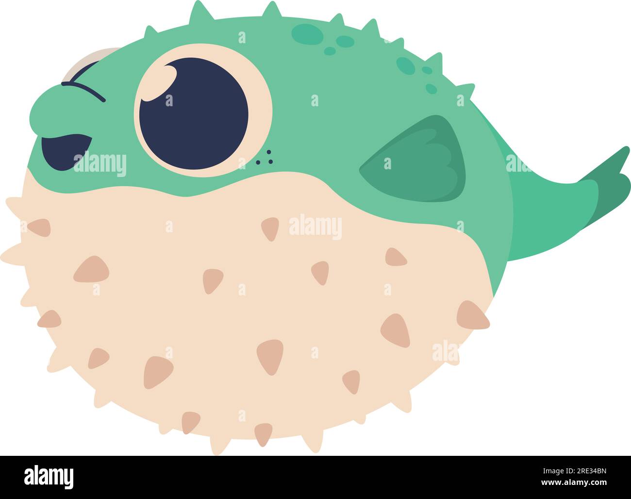 cute blowfish sea life cartoon icon Stock Vector Image & Art - Alamy