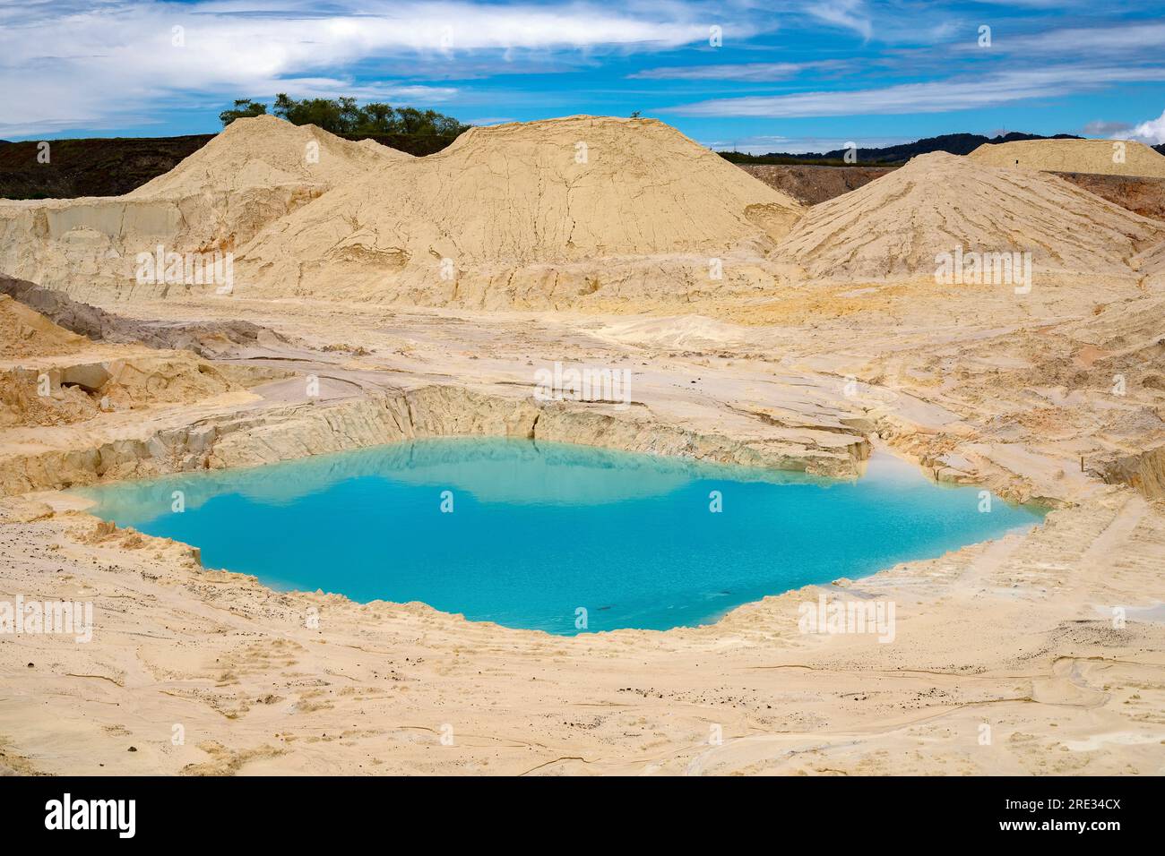 Open foundation kaolin mine - Extraction of white mud and clay Stock ...