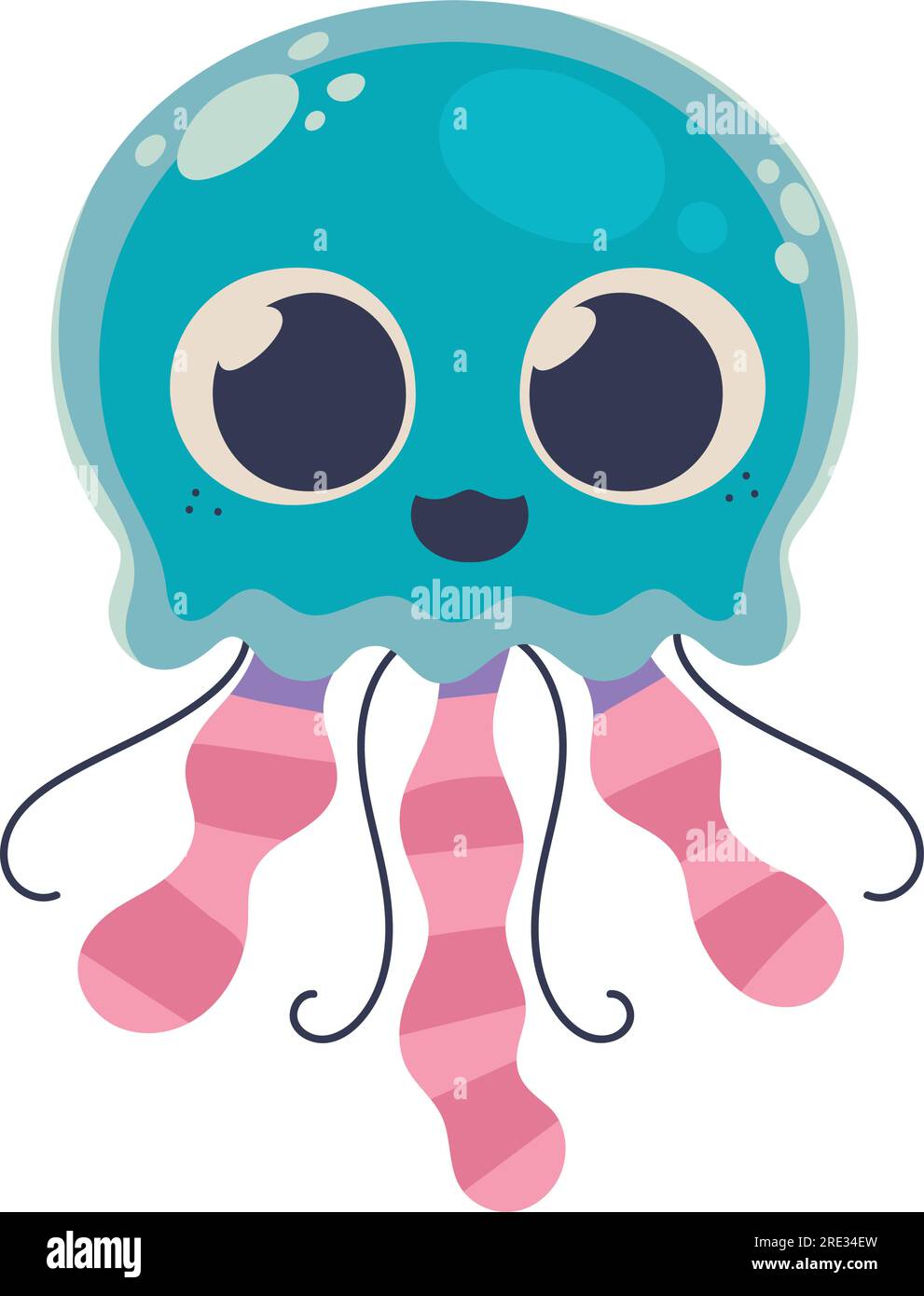 cute jellyfish sea life cartoon icon Stock Vector Image & Art - Alamy