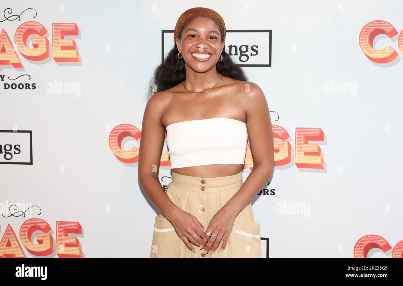 Sinclair Daniel arrives at "The Cottage" Broadway opening night at The Hayes Theater on Monday ...