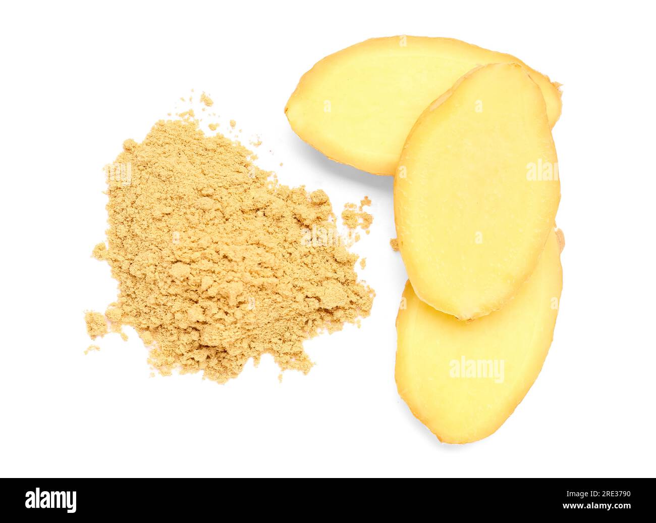 Fresh ginger slices powder Cut Out Stock Images & Pictures - Alamy