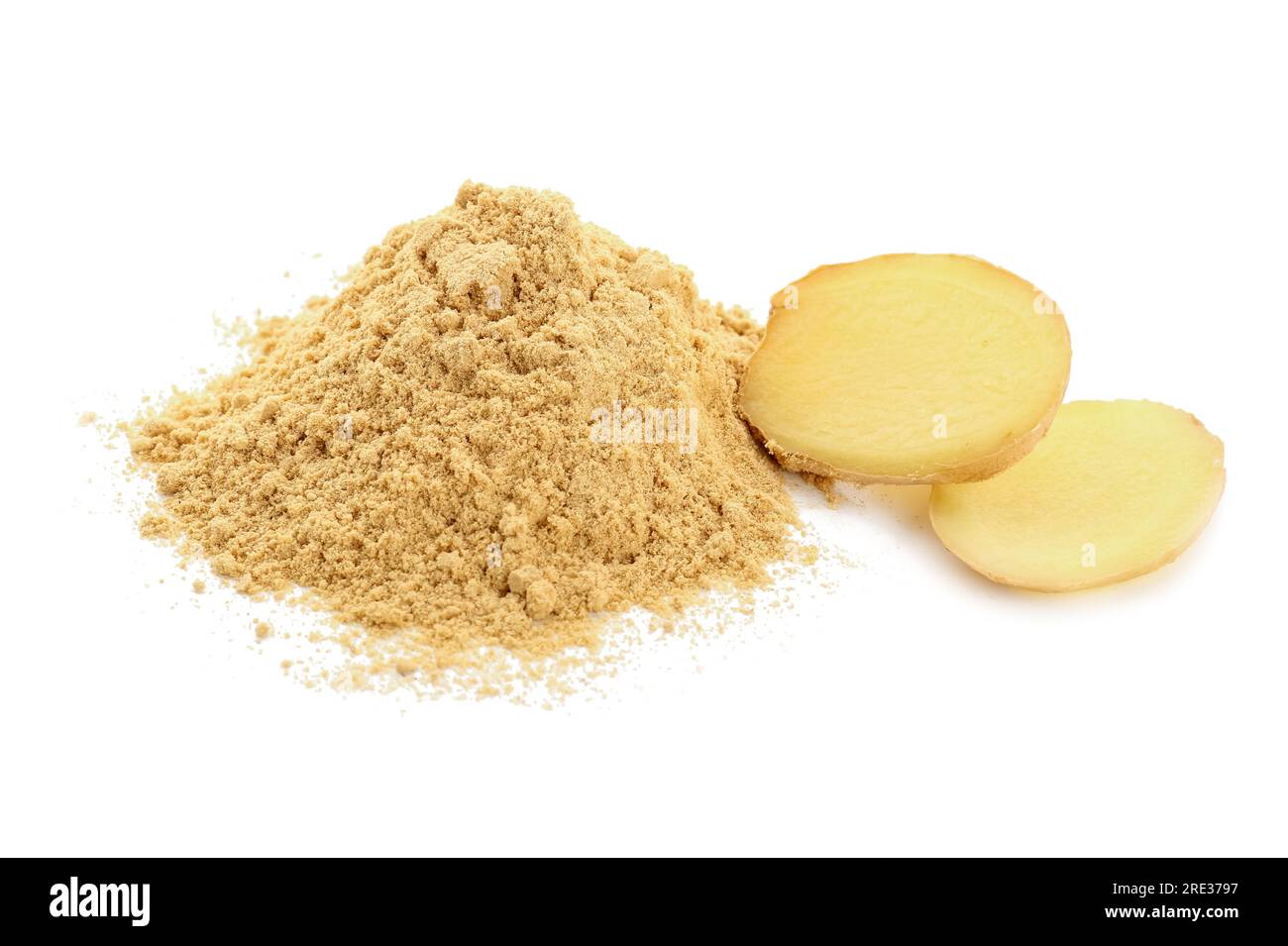 Fresh ginger slices powder Cut Out Stock Images & Pictures - Alamy