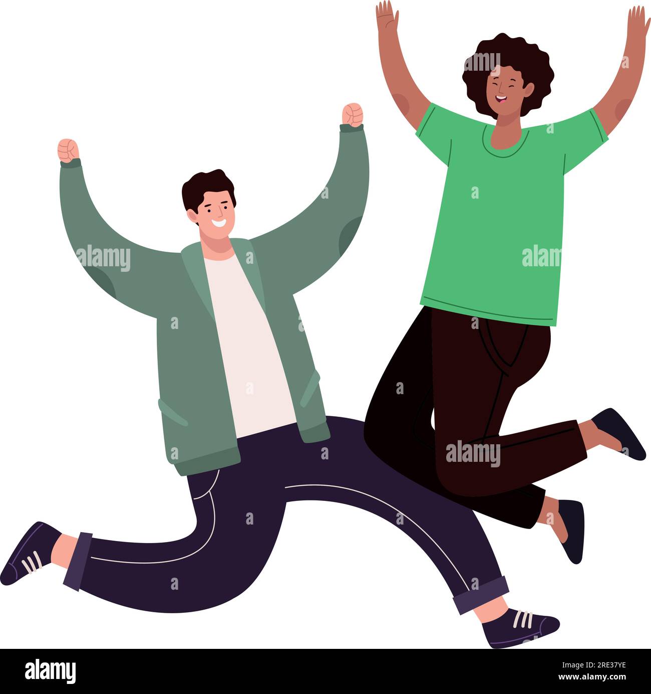 people happy jumping on white background Stock Vector Image & Art - Alamy