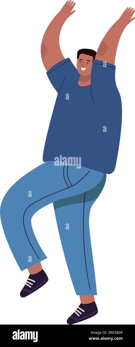 jumping man with hands up icon Stock Vector Image & Art - Alamy