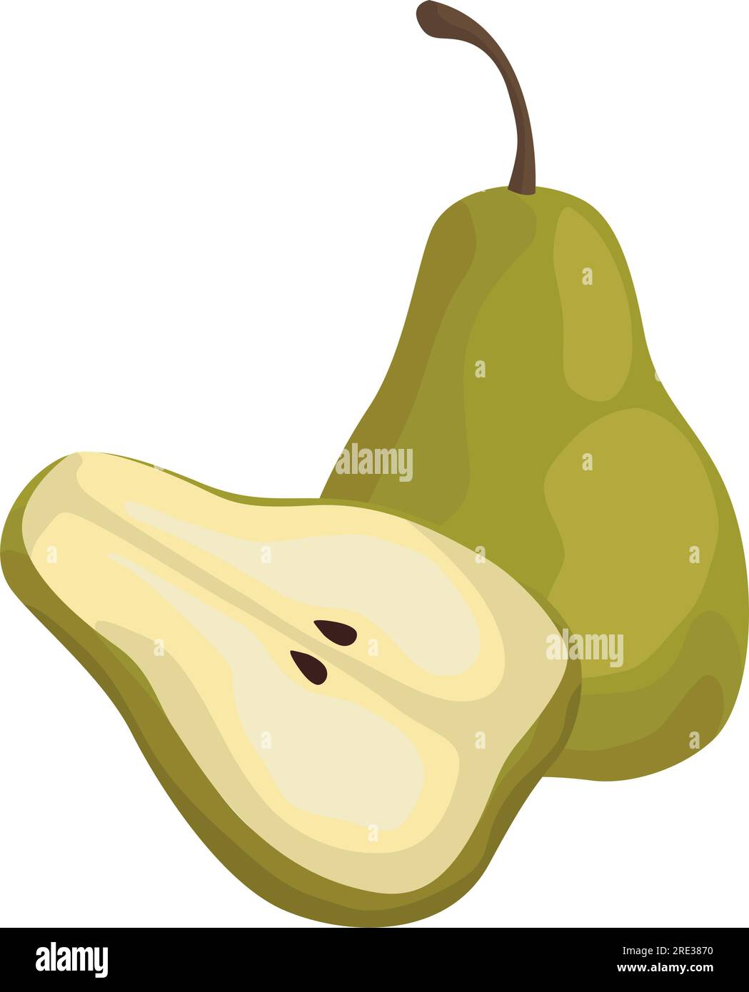 Whole half ripe pears Stock Vector Images - Alamy