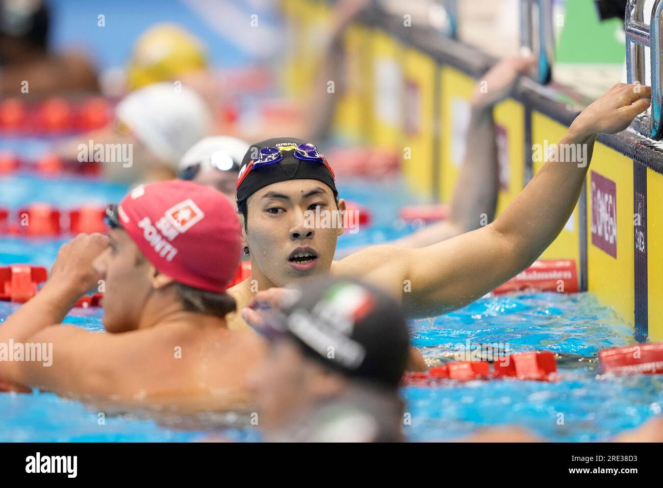 Tomoru Honda of Japan competes in the Men's 200m butterfly at the World ...
