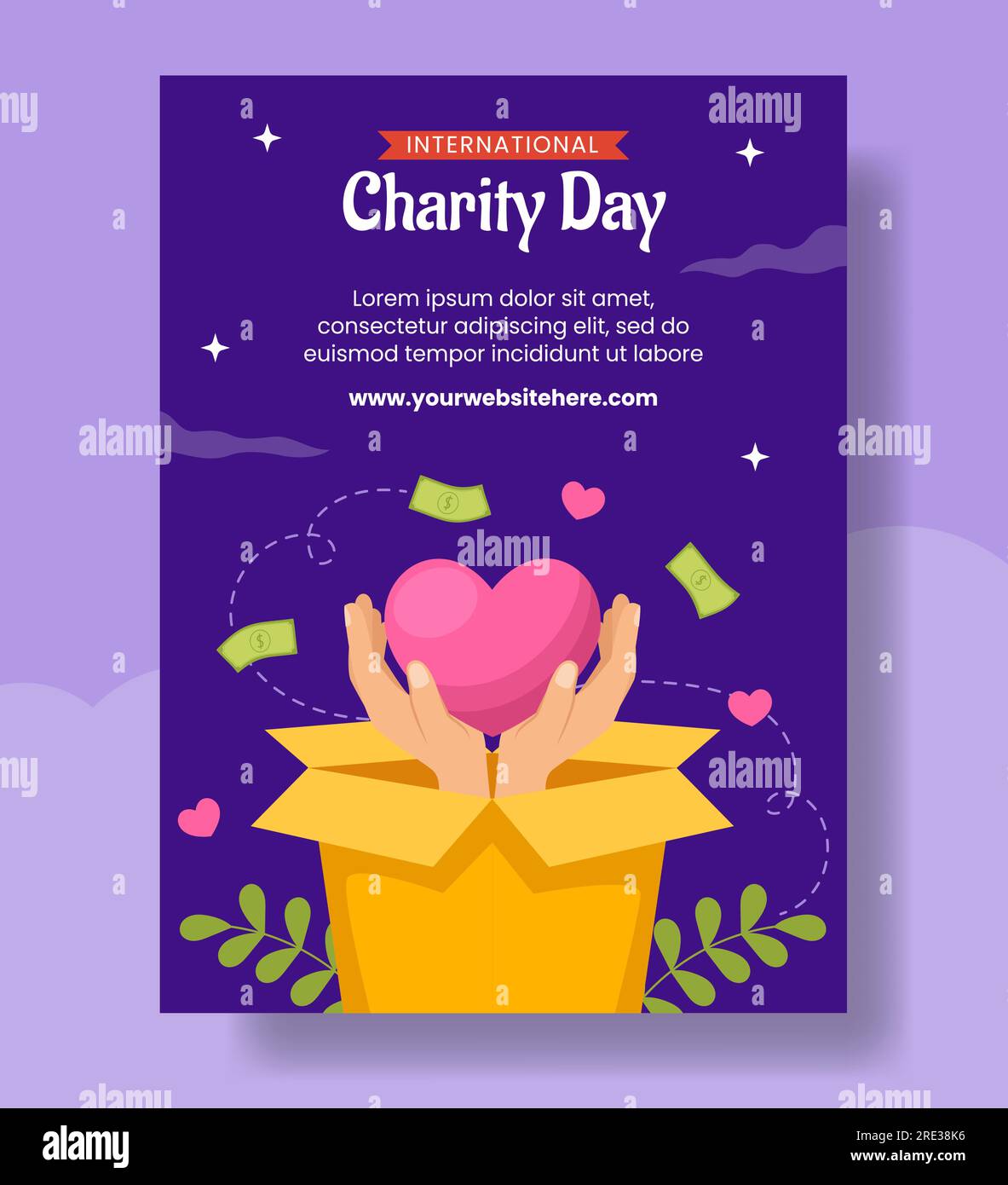 International Day of Charity Vertical Poster Flat Cartoon Hand Drawn ...